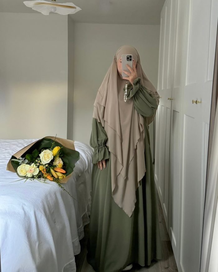 Romantic Abaya – SAGE - Azrah Collection